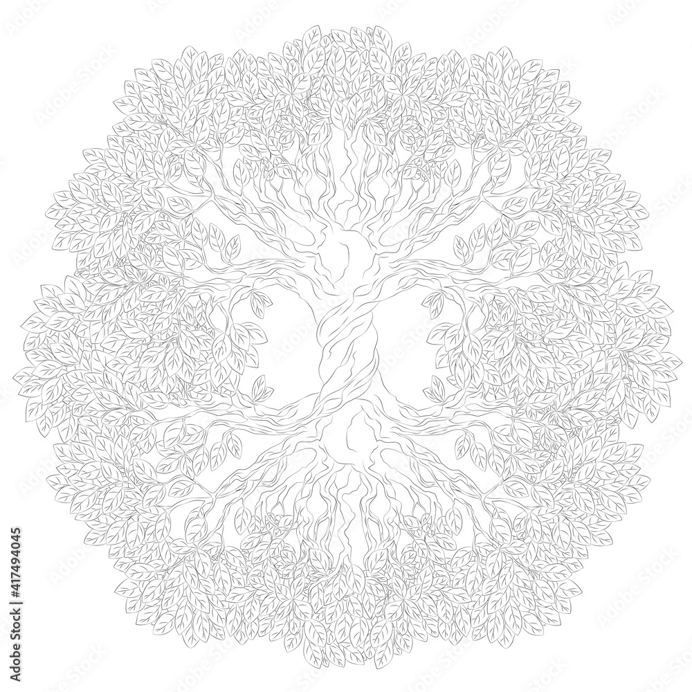Yggdrasil tree. Celtic symbol of the ancient Vikings. The symbol of the ...