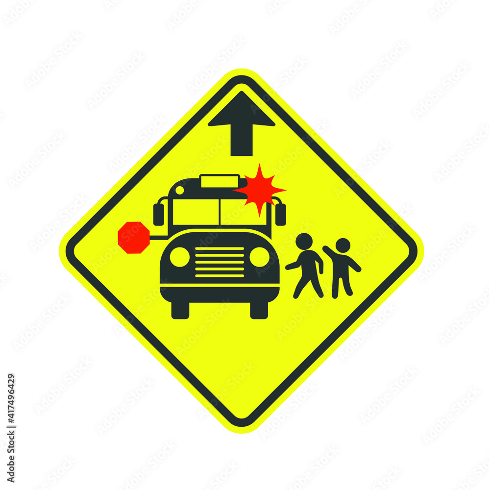 traffic sign, school bus symbol, vector art. Stock Vector | Adobe Stock