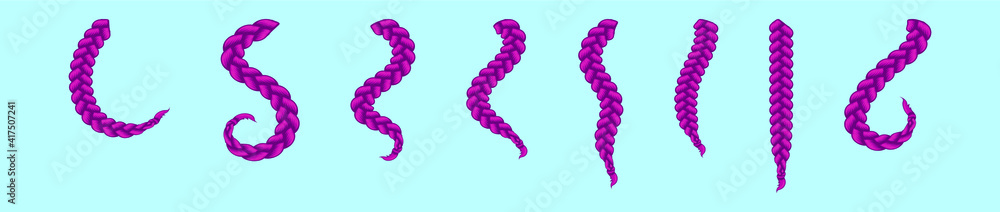 set of plait cartoon icon design template with various models. vector ...