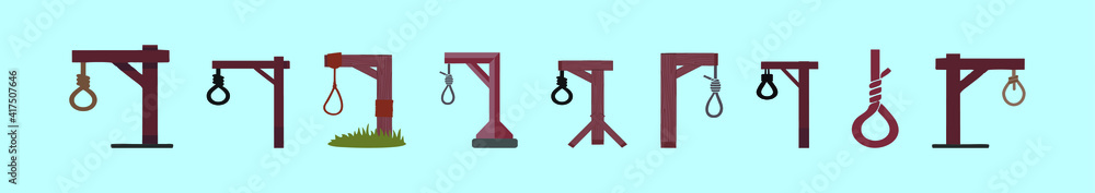 set of gallows cartoon icon design template with various models. vector ...