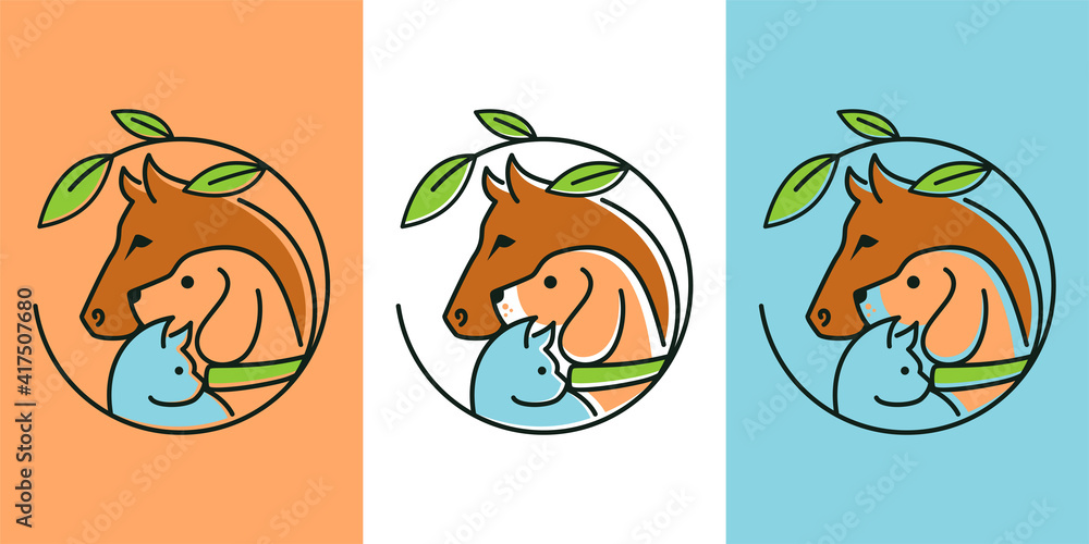 Vector Pet Shop logo design template. Modern animal icon label for ...