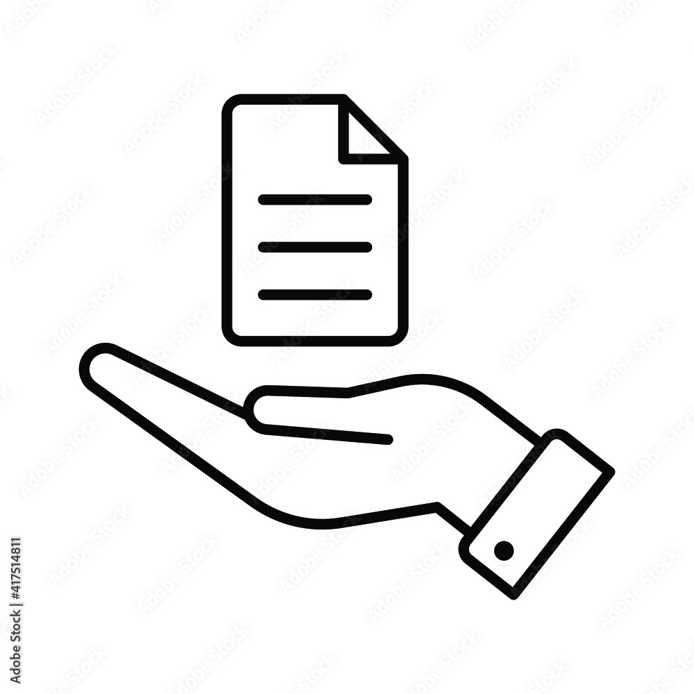 Document handover line icon. Simple outline style file symbol ...