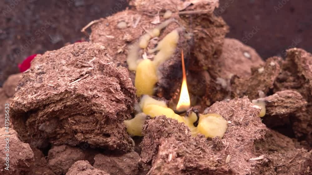 Hawan Hindu Ritual Closeup - Holy Fire Indian Traditions Stock ビデオ ...