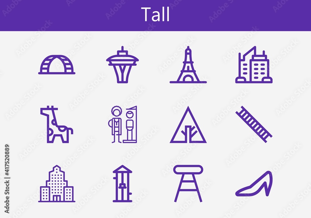 Premium set of tall line icons. Simple tall icon pack. Stroke vector ...