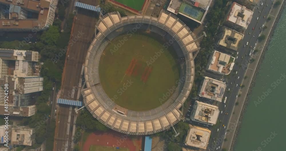 Aerial view of the Wankhede Stadium in Mumbai, the home ground of the ...