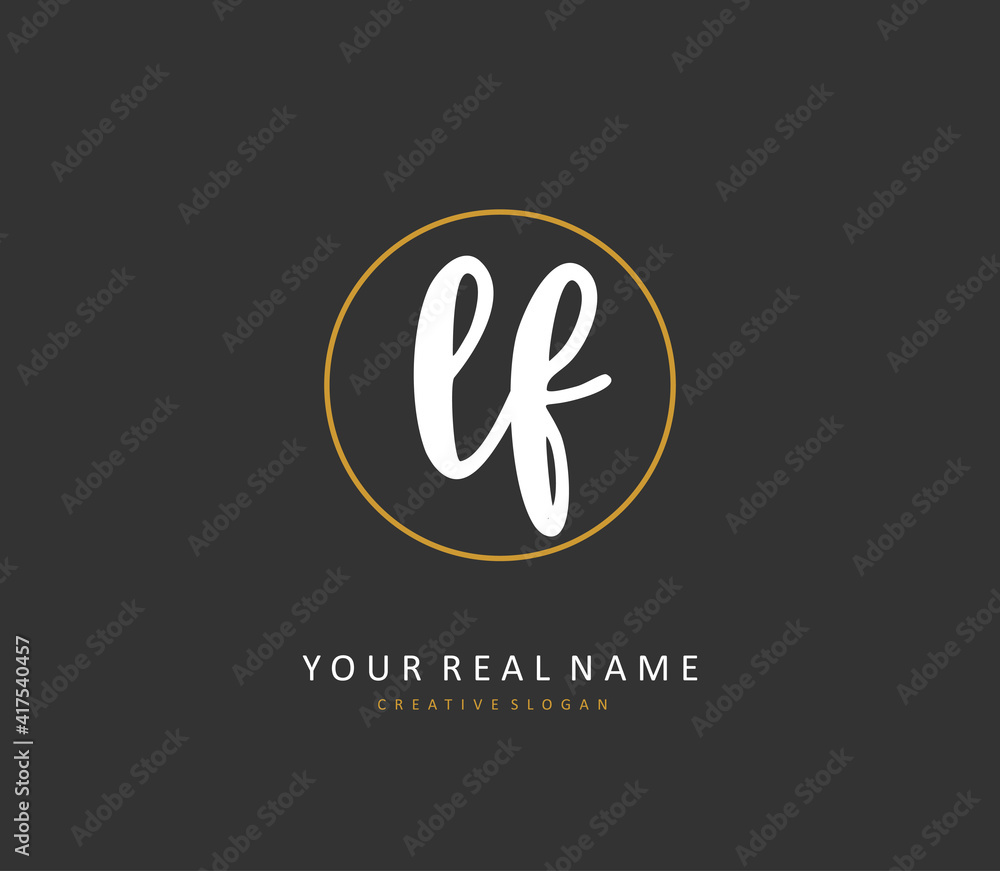 LF Initial letter handwriting and signature logo. A concept handwriting ...