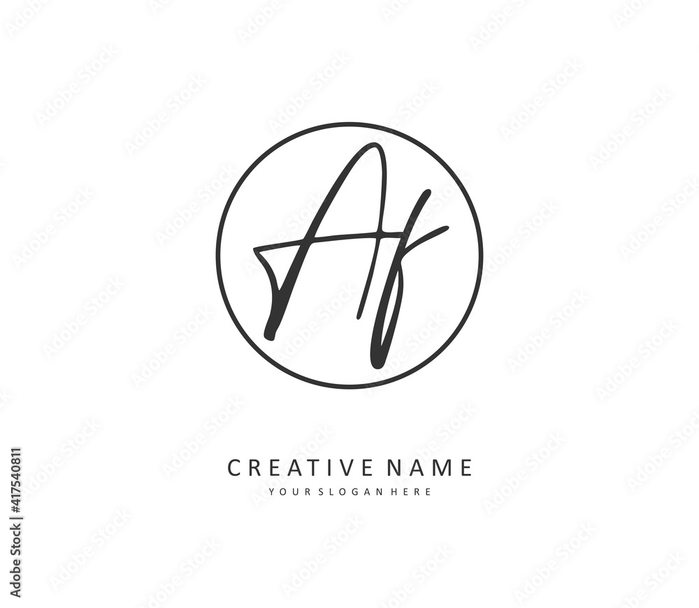 AF Initial letter handwriting and signature logo. A concept handwriting ...