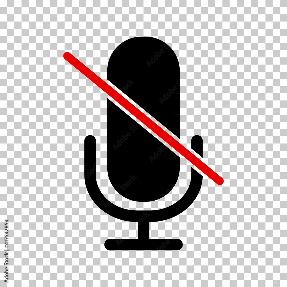 Microphone crossed out icon. Vector illustration.Microphone button ...
