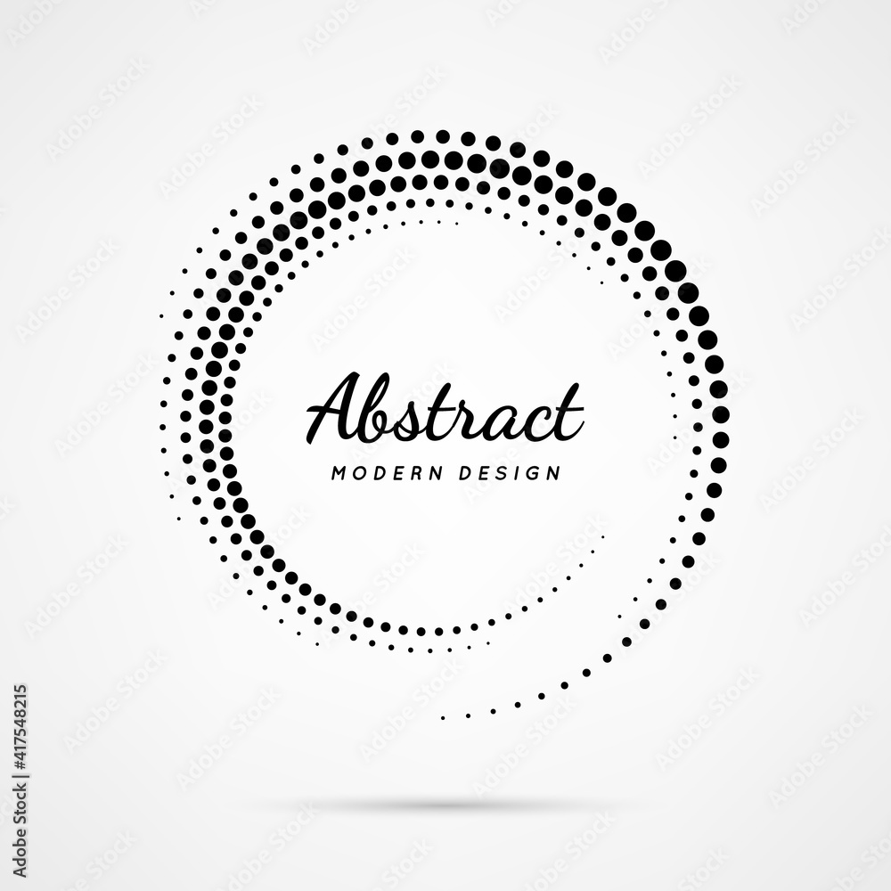 Circular dot frame. Circle border with effect halftone. Modern faded ...