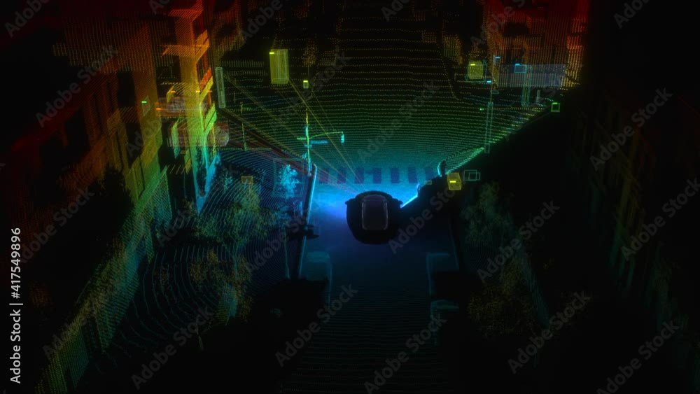 Video „Autonomous car driving training process. Artificial intelligence ...