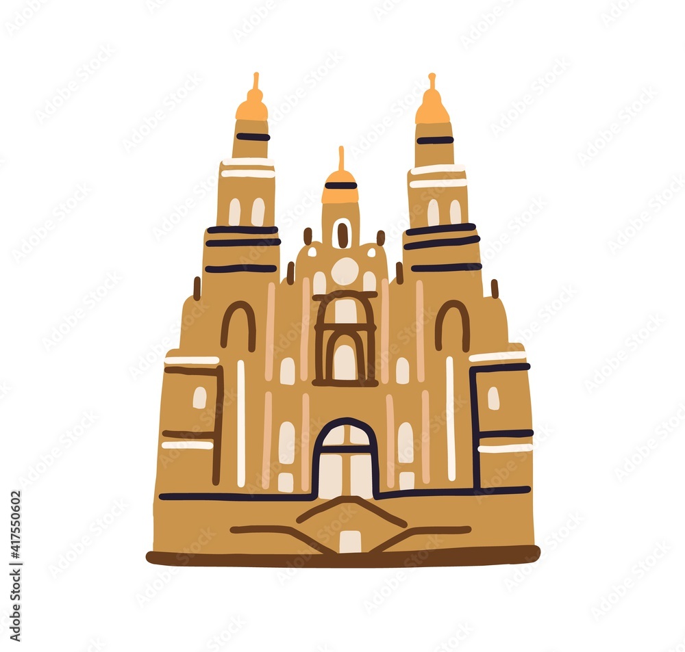 Santiago de Compostela cathedral, famous architectural landmark in ...