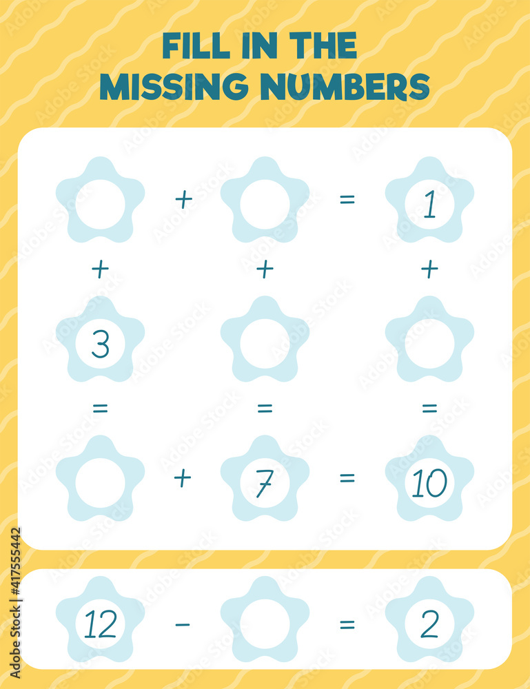 Fill in the missing numbers. Printable maths worksheet practice page ...
