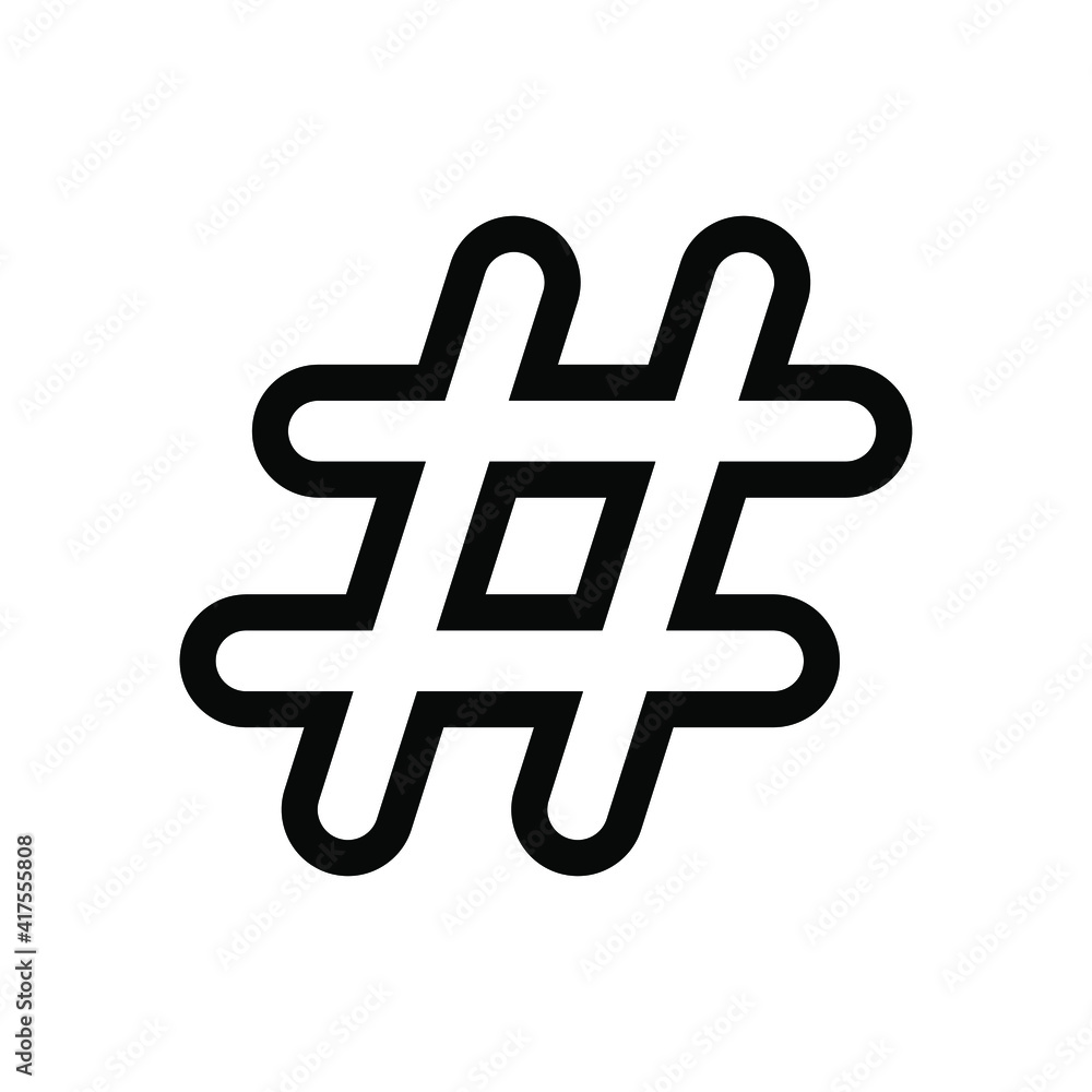 Hashtag vector outline icon. Hash tag symbol. Social media ...