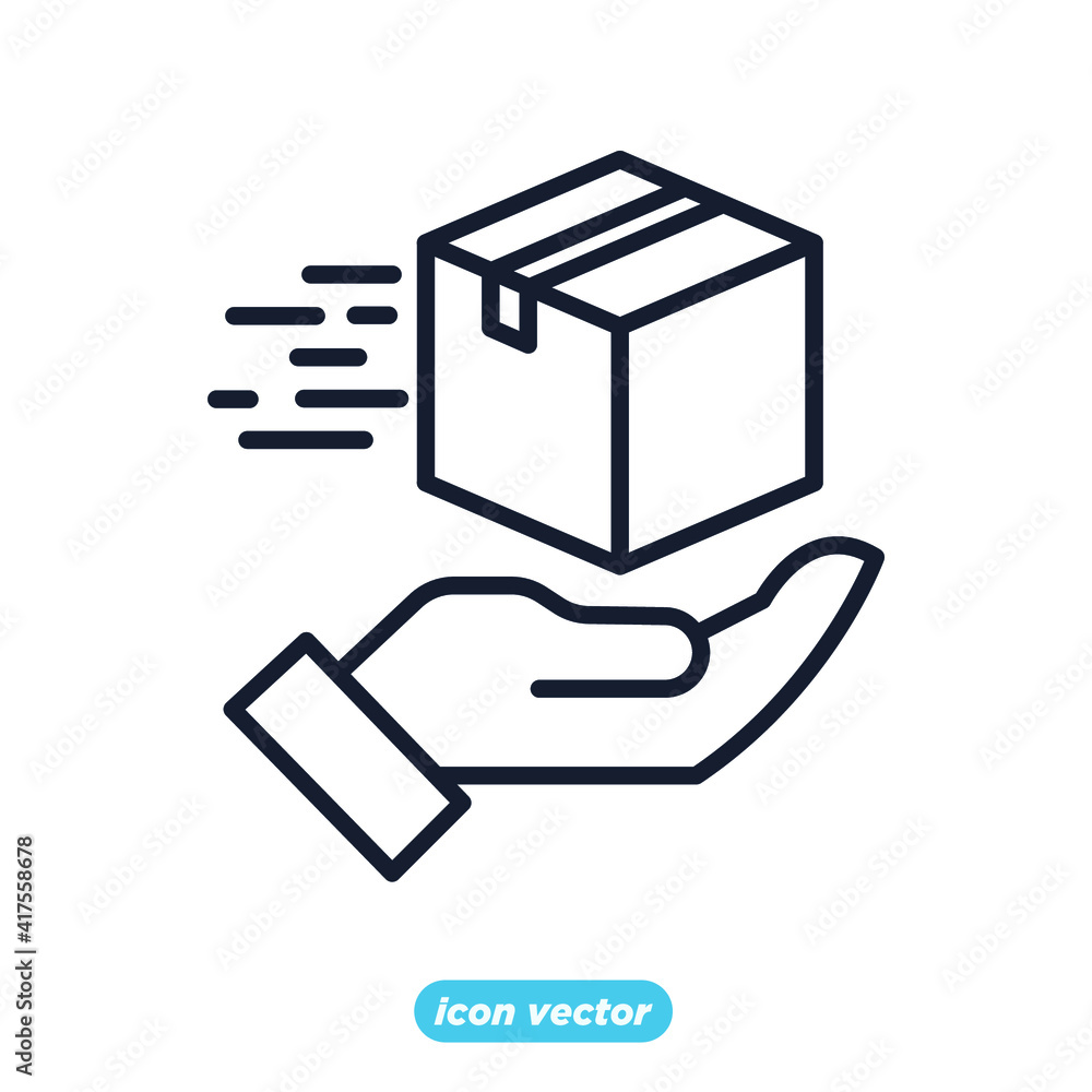 Vetor de received parcel box icon. delivery shipping symbol template ...