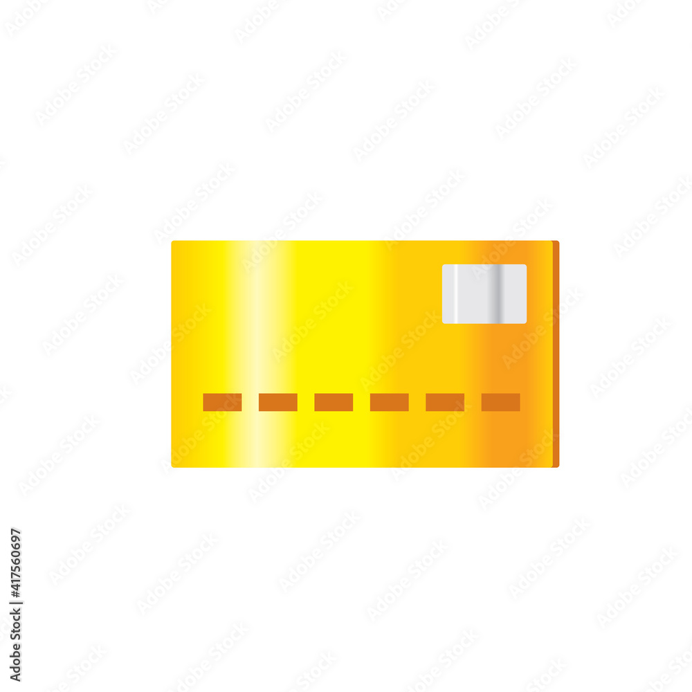 Gold credit card. Pixel art 8-bit style. Isolated vector illustration ...