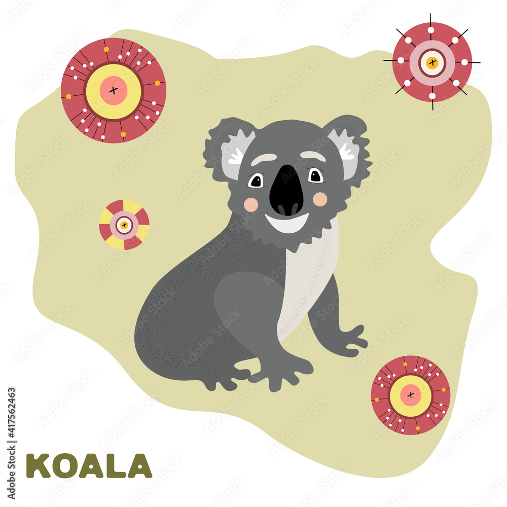 Australian koala clipart. Vector image to be used as a poster or print ...