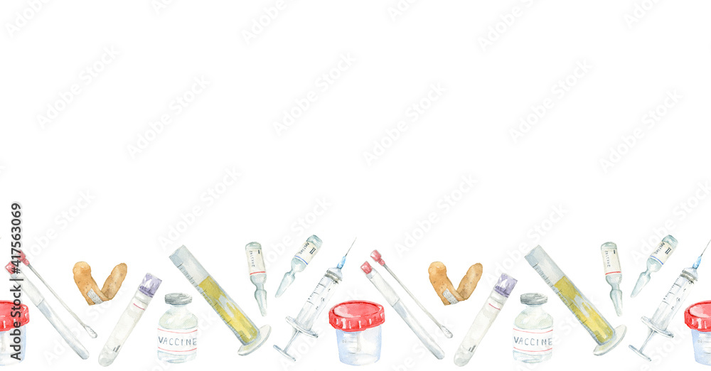 Ilustração do Stock: Decorative horizontal strip of medical equipment ...