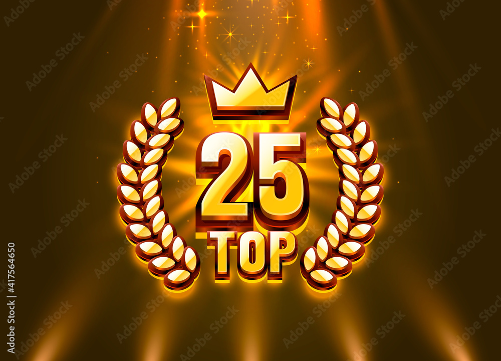 Top 25 best podium award sign, golden object. Vector Stock Vector ...