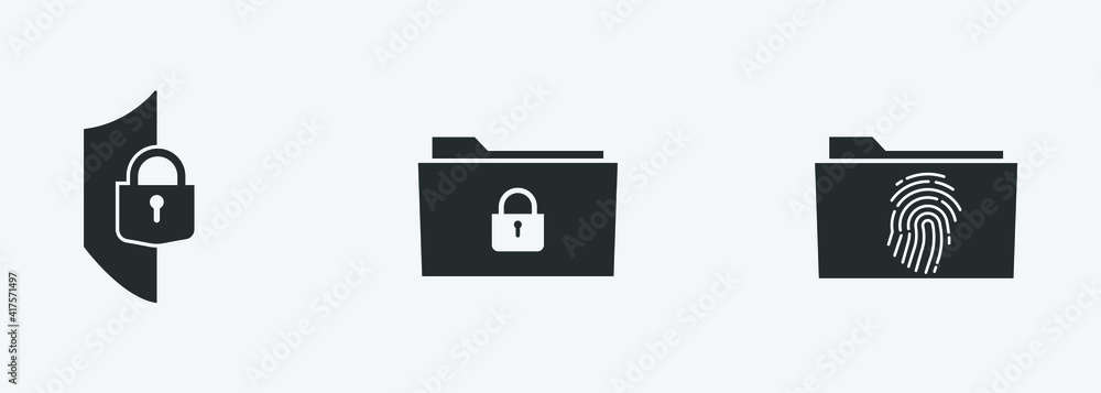 secure folder vector icon digital file storage password protected ...
