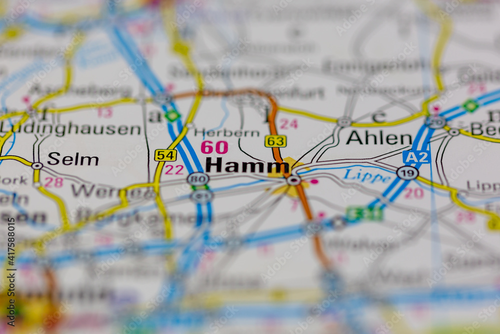 Foto de 03-01-2021 Portsmouth, Hampshire, UK Hamm Shown on a road map ...
