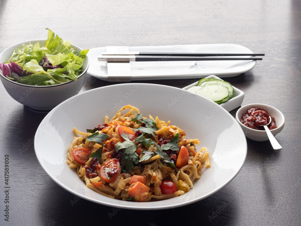 Bami Goreng, Indonesian stir fried noodles Stock Photo | Adobe Stock