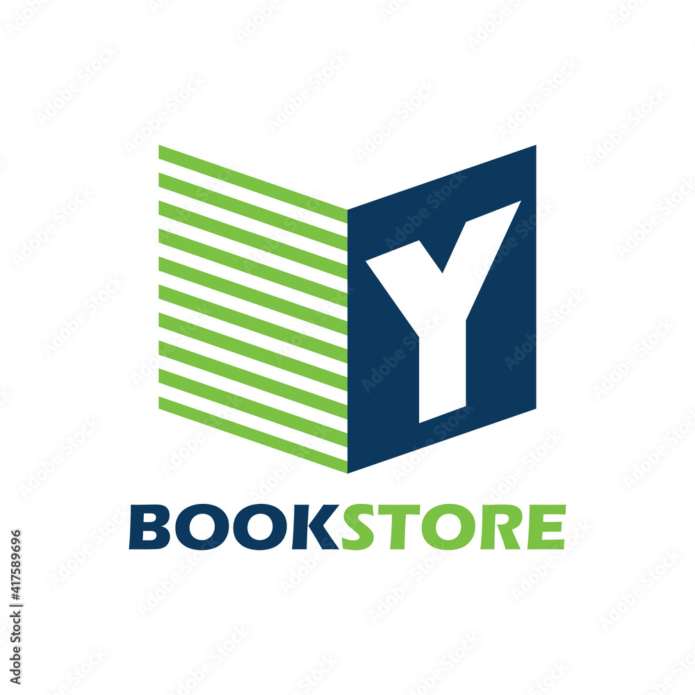 book store logo with alphabet Y. vector illustration Stock Vector ...