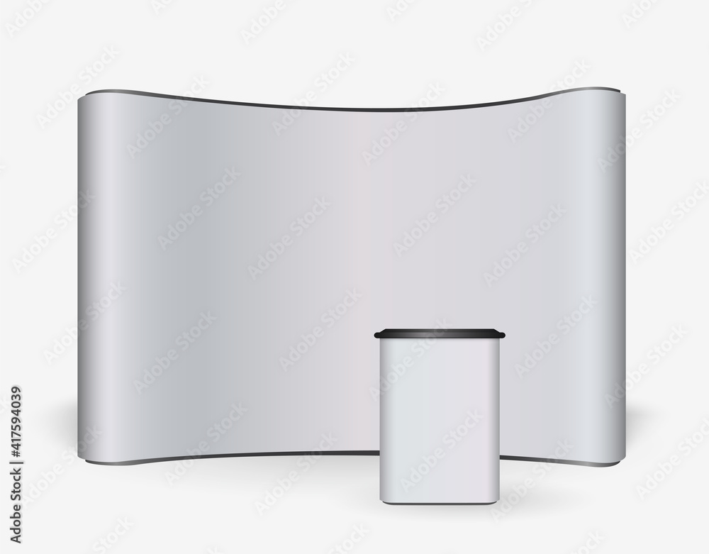 Exhibition Stand Blank Empty wall, trade show booth mock up. Exhibit ...