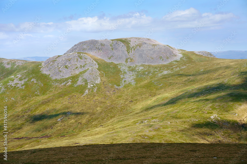 The mountain summit of Carn Mairg from Meall na Aighean in the Scottish ...