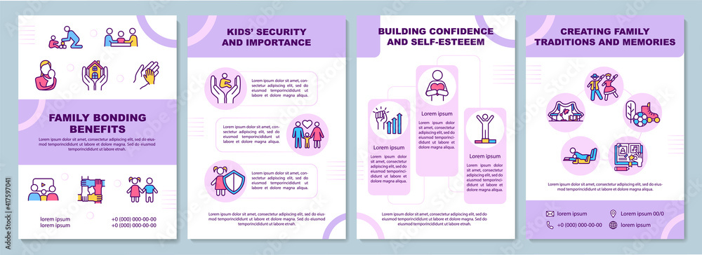 Family bonding benefits brochure template. Make feel secure and safe ...