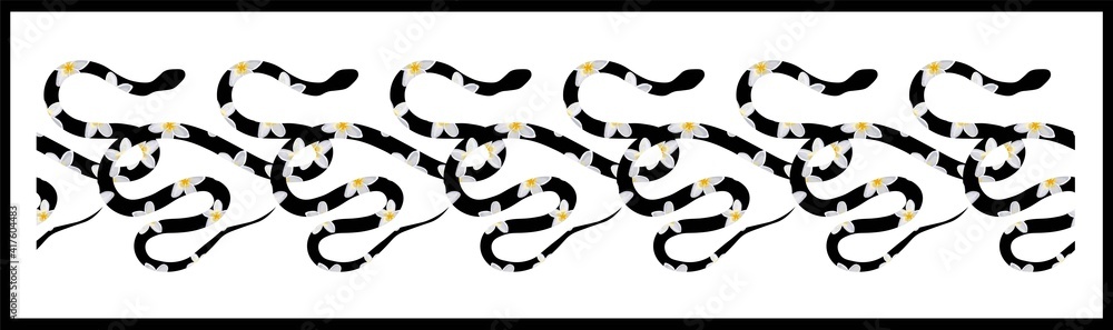 Seamless border with snakes. The border is serpentine. A repeating ...