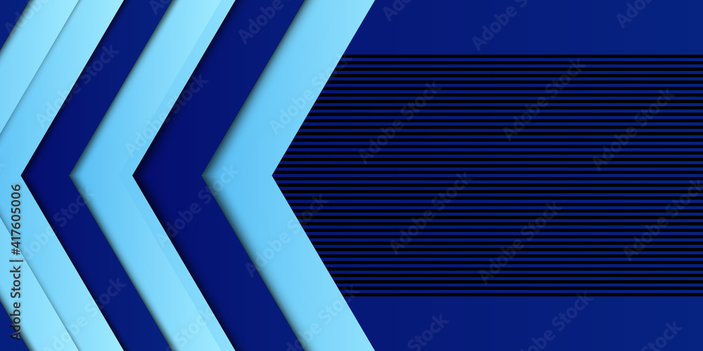 Vecteur Stock Blue angle arrow overlap vector background on space for ...