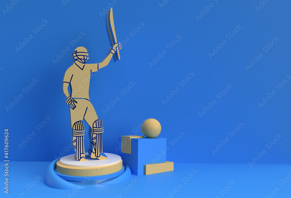 3D Render Concept of Batsman playing cricket - Scene for Display ...