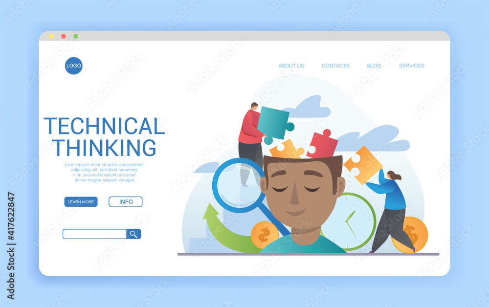 Technical Thinking website landing page template design with a team of ...