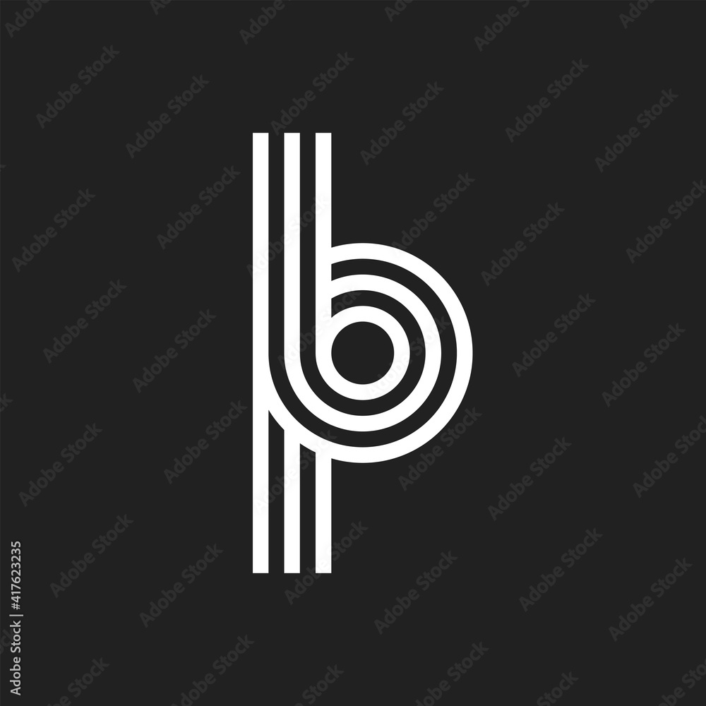 Letter BP PB logo with black and white background Stock Vector | Adobe ...