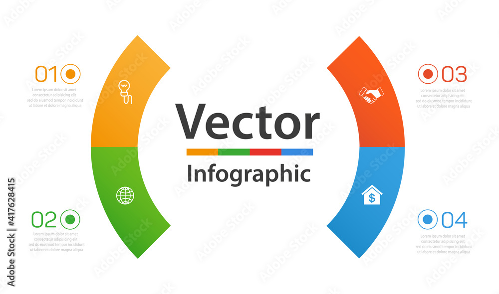 Vector infographic template with 4 options. Infographics design vector ...