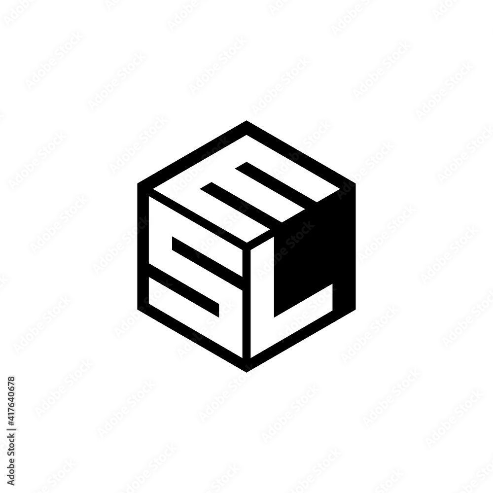 SLM letter logo design with white background in illustrator, cube logo ...