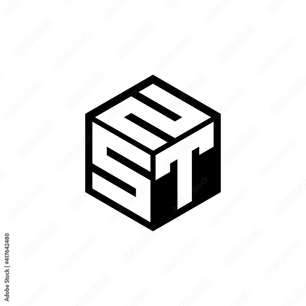 STN letter logo design with white background in illustrator, cube logo ...