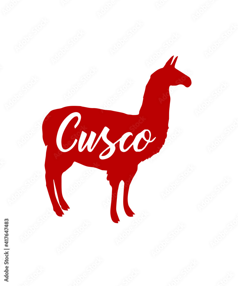 Peru llama cusco graphic design custom typography vector for t-shirt ...