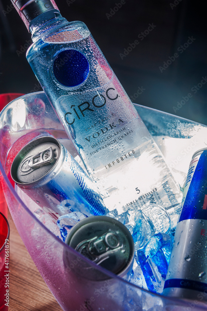 Curitiba, Parana, Brazil - 11, 19, 2019: Bottle Ciroc Vodka with Red ...