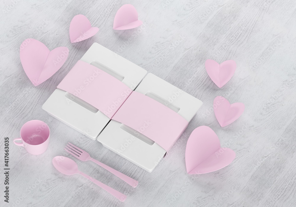 lunch box plastic with copy space banner. order restaurant menu ...