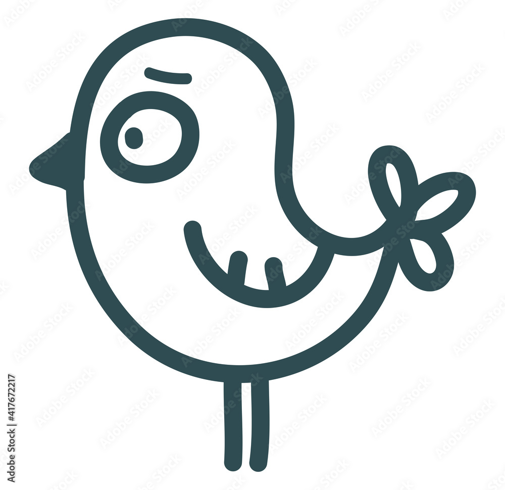 Chicken with a sad face, illustration, vector on white background ...