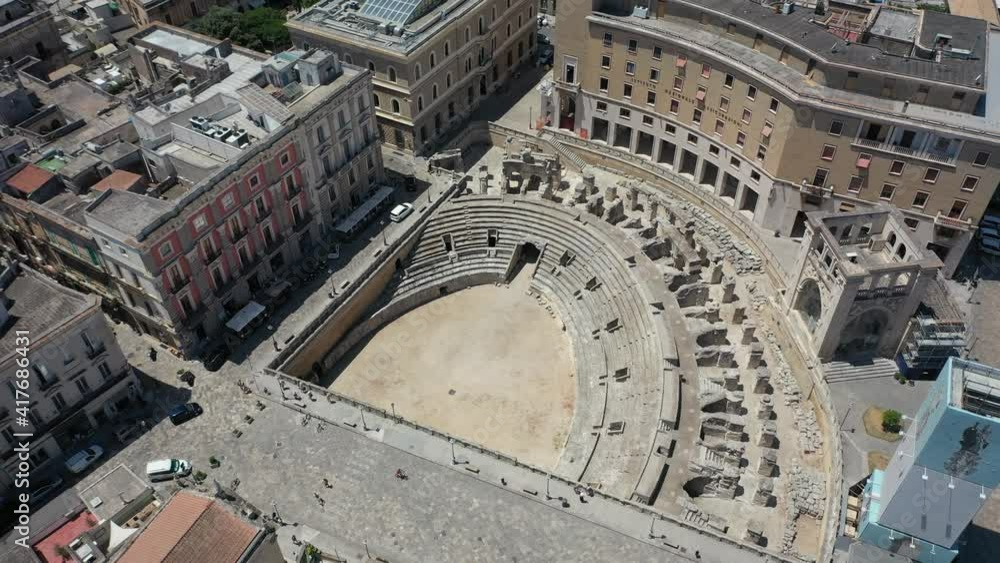 Lecce,Puglia,Italy Beautiful panoramic aerial 4K video from flying ...