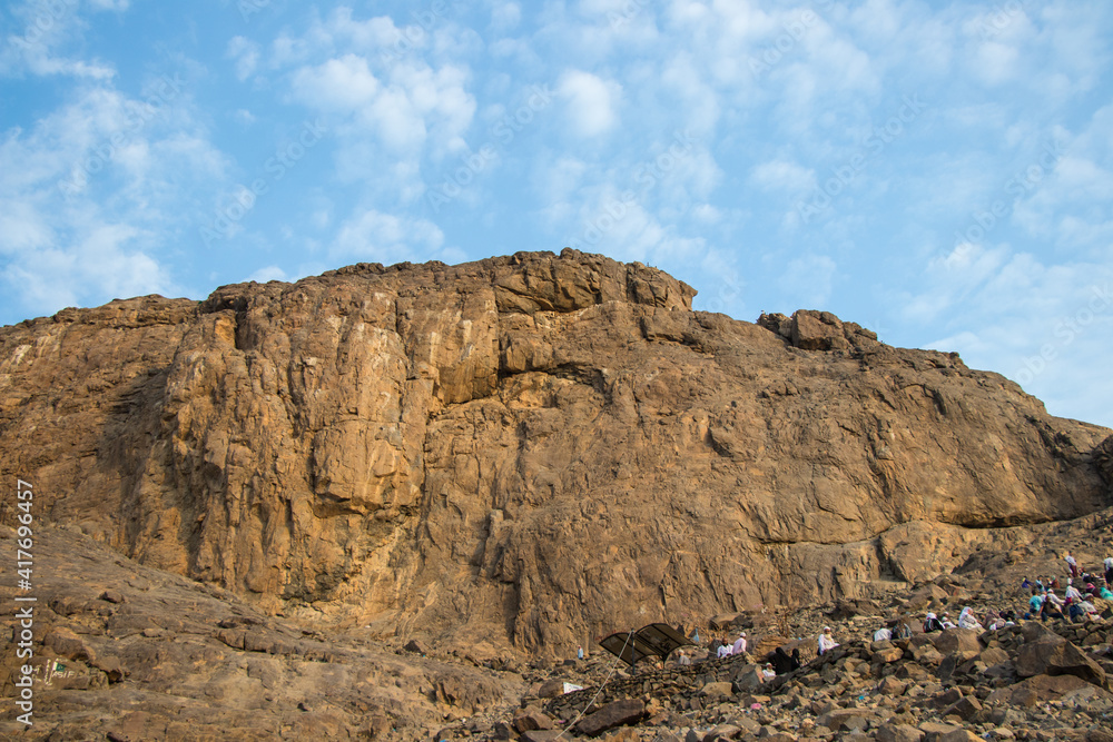 Place of first revelation to Prophet Muhammad. Muslim pilgrims climb ...