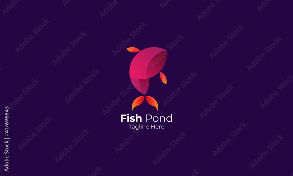 Fish Pond Conceptual Logo Design | Flat Logo Design | Abstract Modern ...