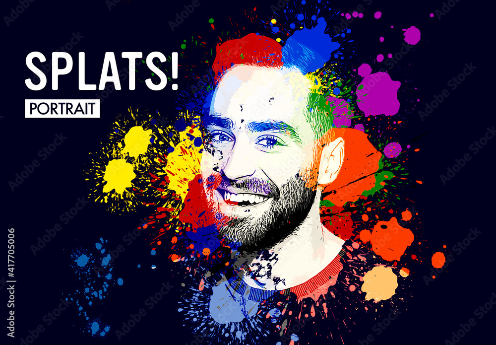 Splats Paint Portrait Effect Stock Template | Adobe Stock