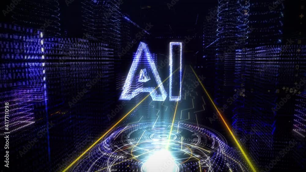 New artificial intelligence developments. The computer is creating a 3D ...