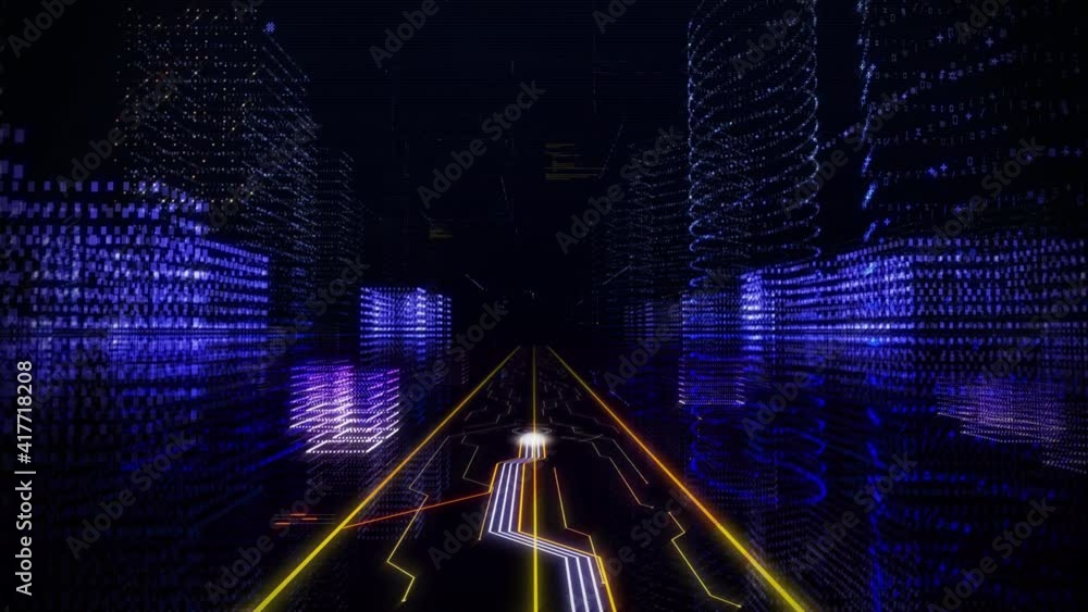 Entering the complex computer world. Huge amounts of blue data are ...