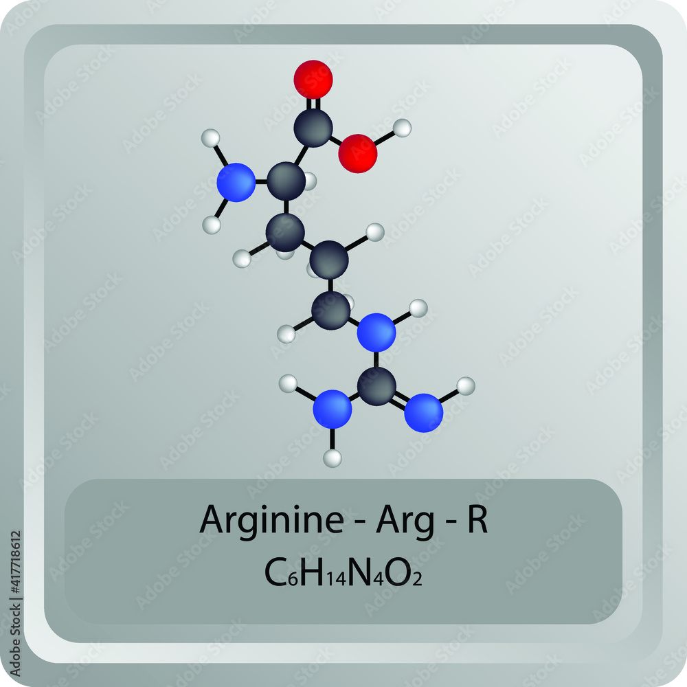 Arginine - Arg - R - Amino Acid chemical structure. Molecular formula ...