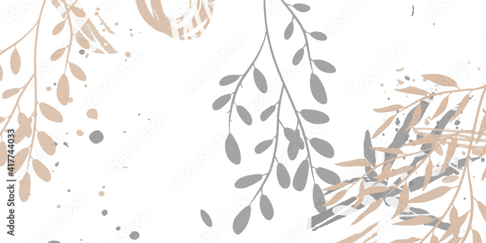 Trendy bohemian abstract square art templates with floral and geometric ...
