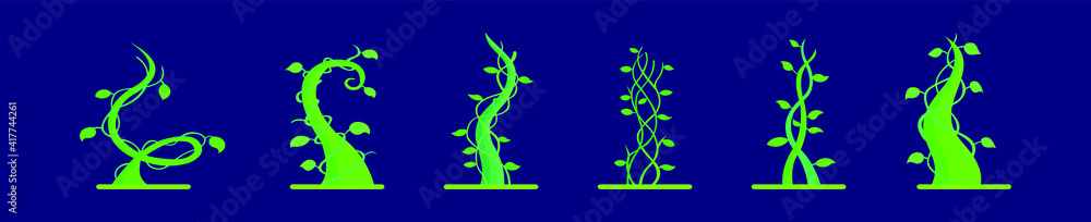 set of beanstalk cartoon icon design template with various models ...